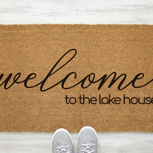 Welcome to the Lake Door Mat - Etsy