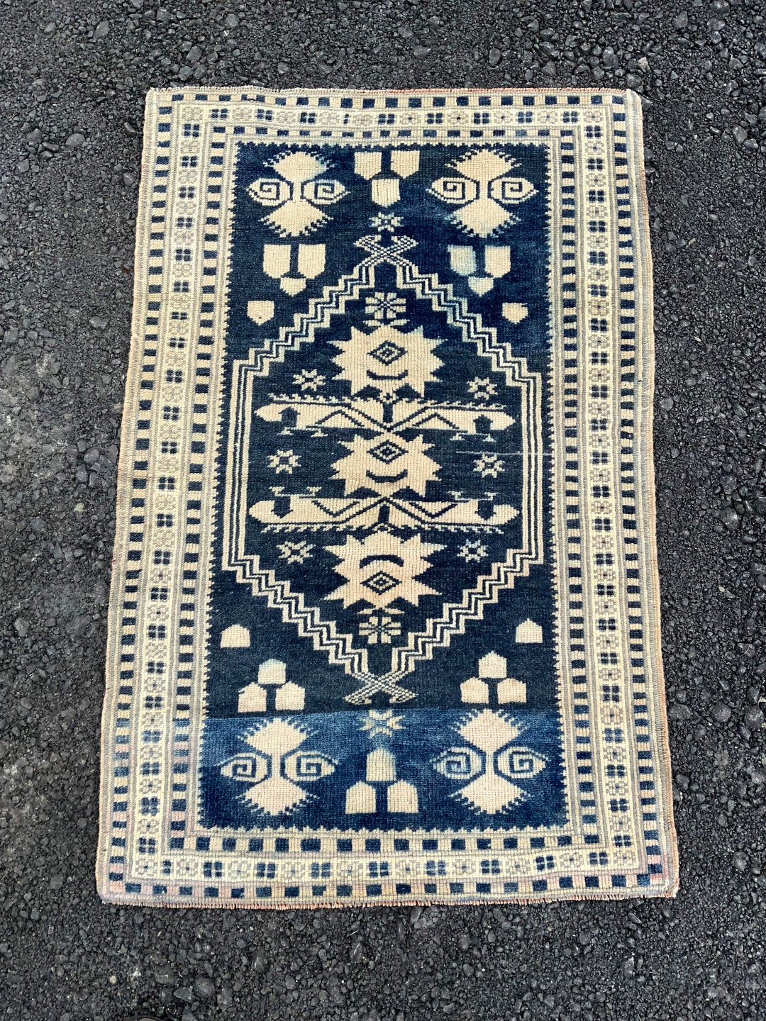 2x4 Rug, 2x4 Blue Beige Doormat, 2x4 Home Decor Rug, 2x4 Turkısh Rug ...