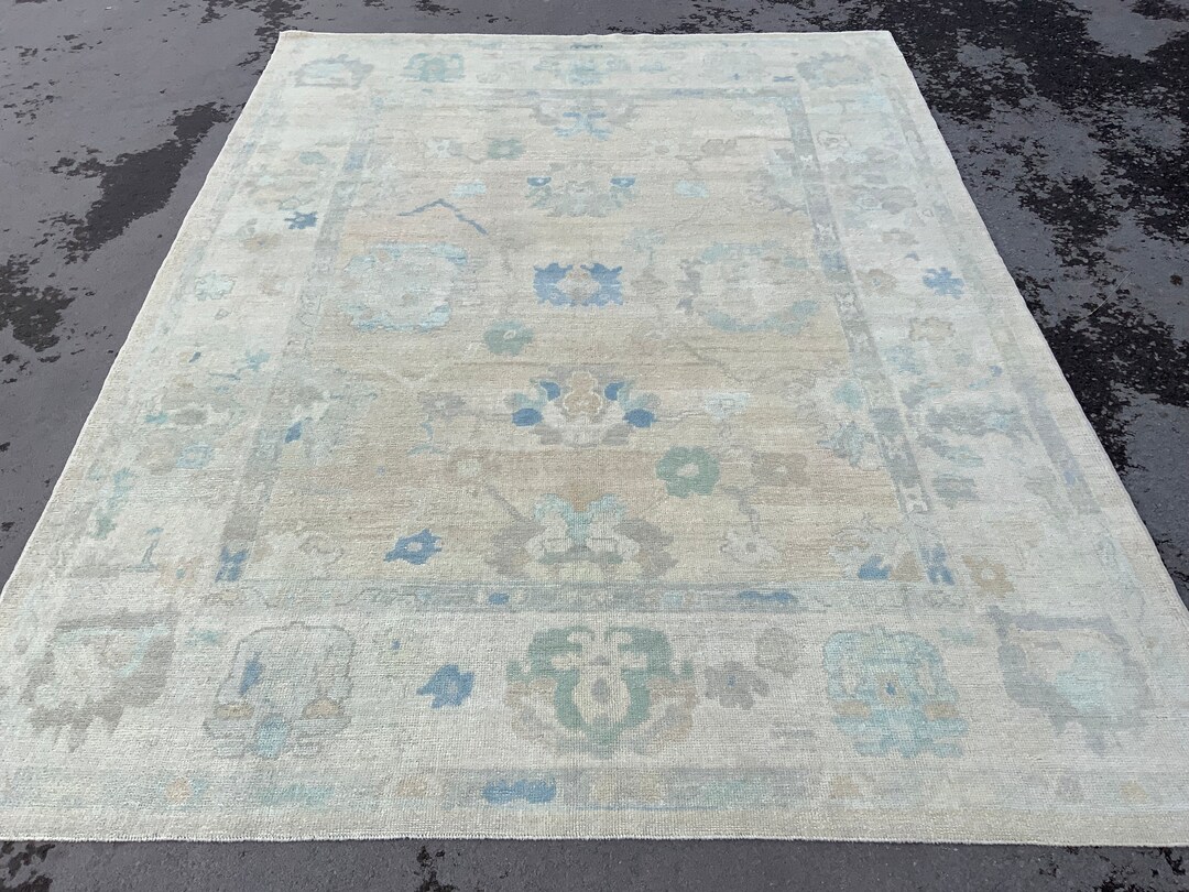 Turkish Rug 9 X 12, Wool Rug, Handmade Rug, 9x12 Rug, Area Rug, Oushak ...