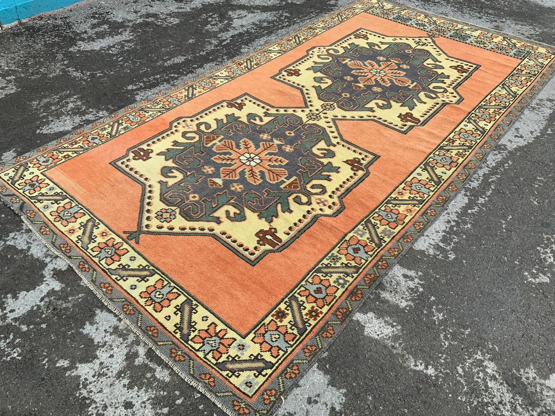 5x9 Rug, Bohemian Rug, Turkish Vintage Rug, 5x9, Area Rug, Vintage ...