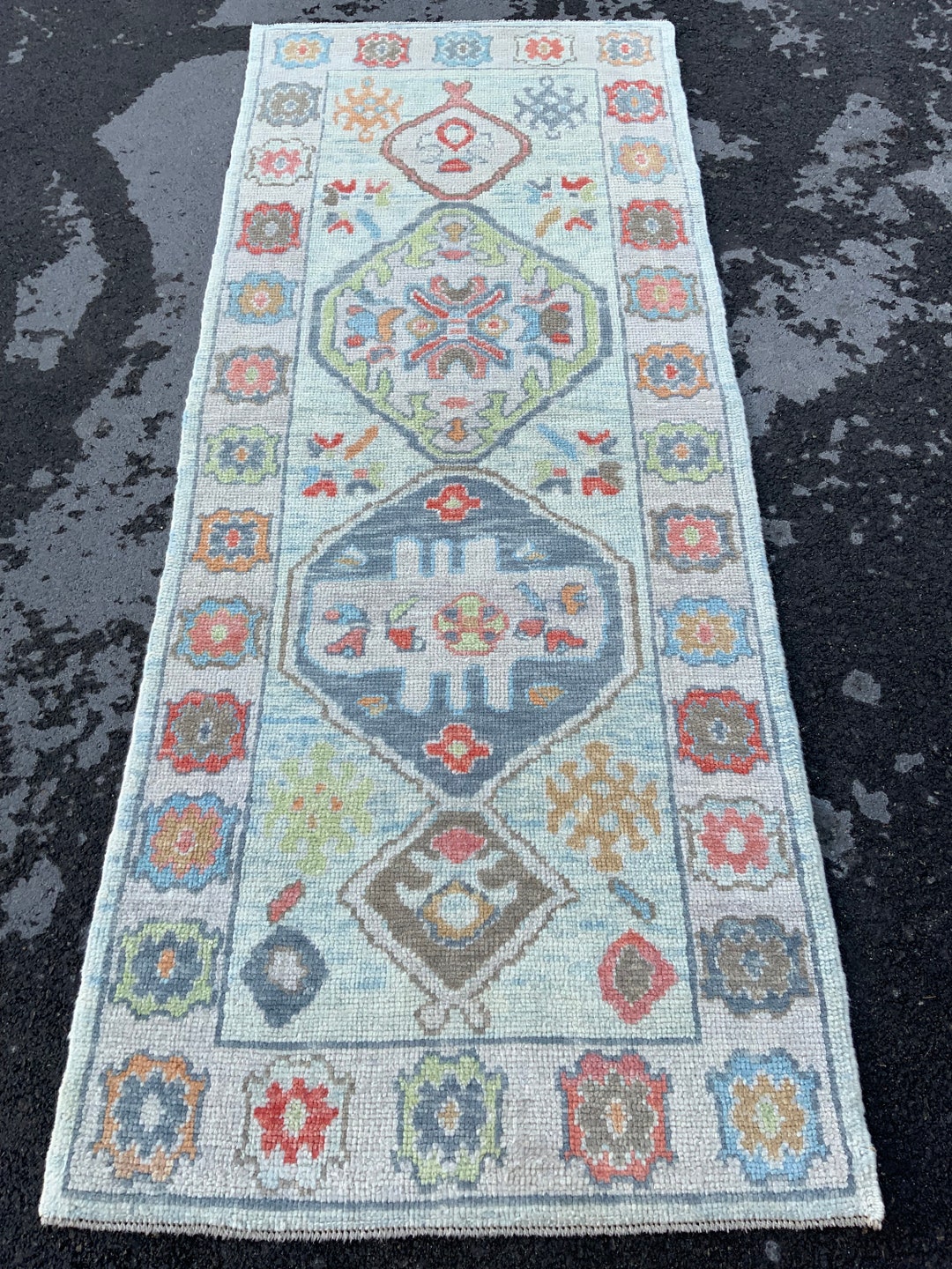 3 X 8 Runner Rug, Turkish Runner Rug, 3x8 Wool Runner Rug, Oushak ...