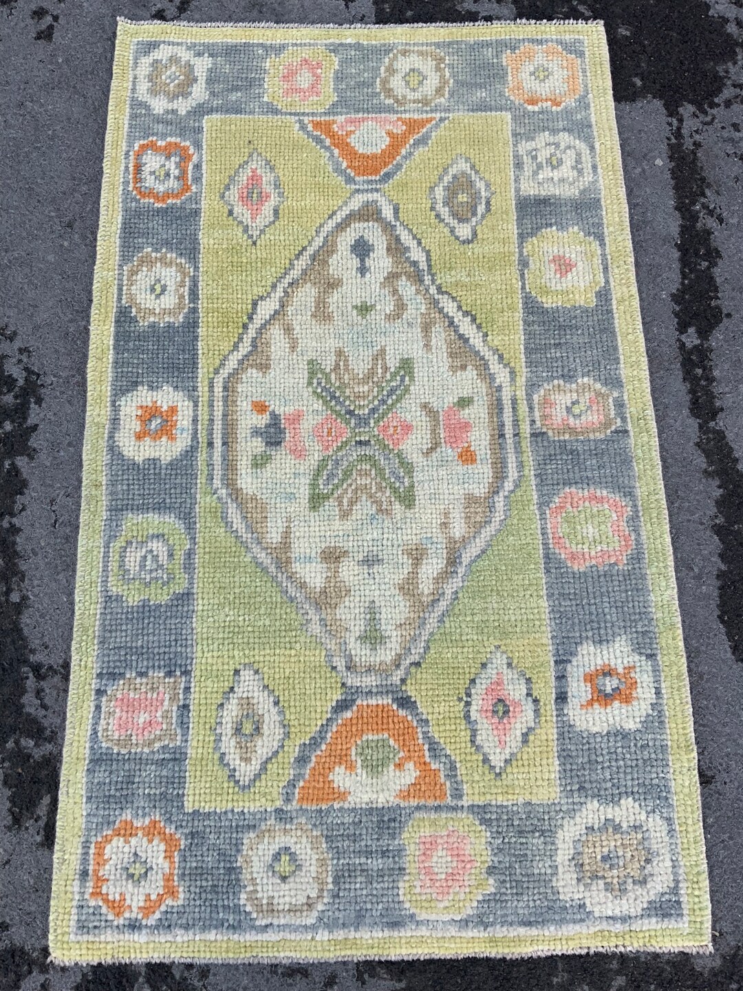RUG 2 X 4 Neutral Rug, Small Turkish Rug, Green Oushak Rug, Handmade ...