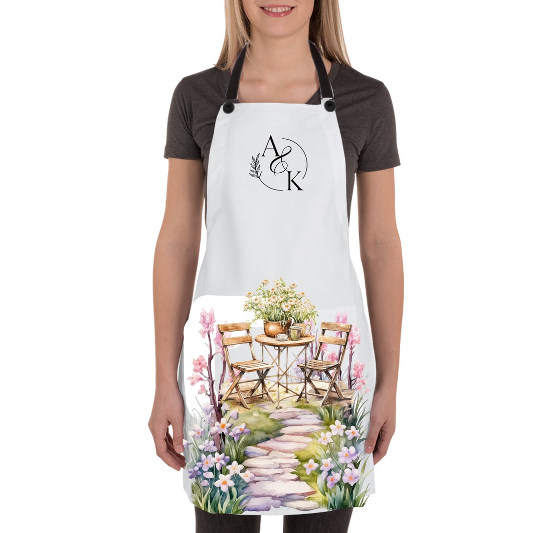 Personalized Initial Apron, Custom Letter Cottagecore Apron, Gift for ...