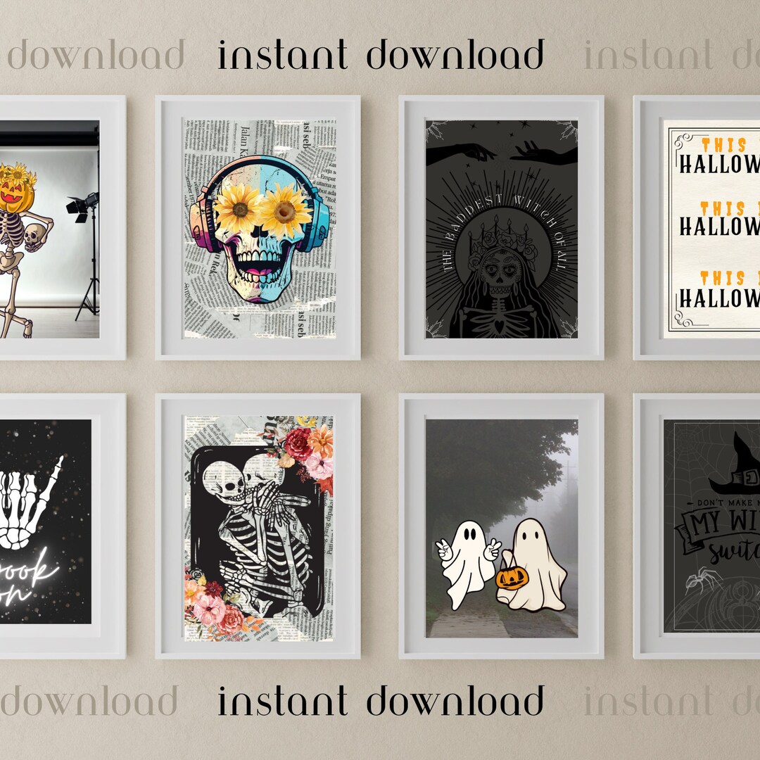 Spooky Halloween Printable Poster Collection Fall Art Digital Download ...
