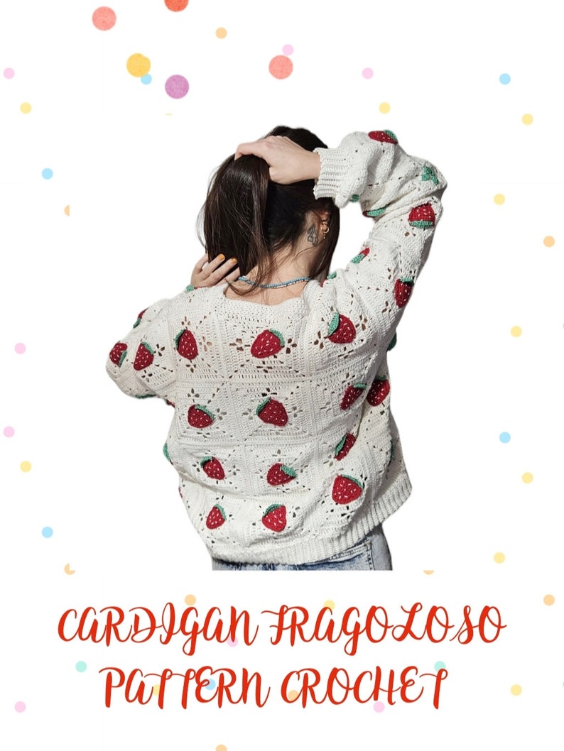 Cardigan "strawberry" With Strawberries Crochet Pattern Video Tutorial ...
