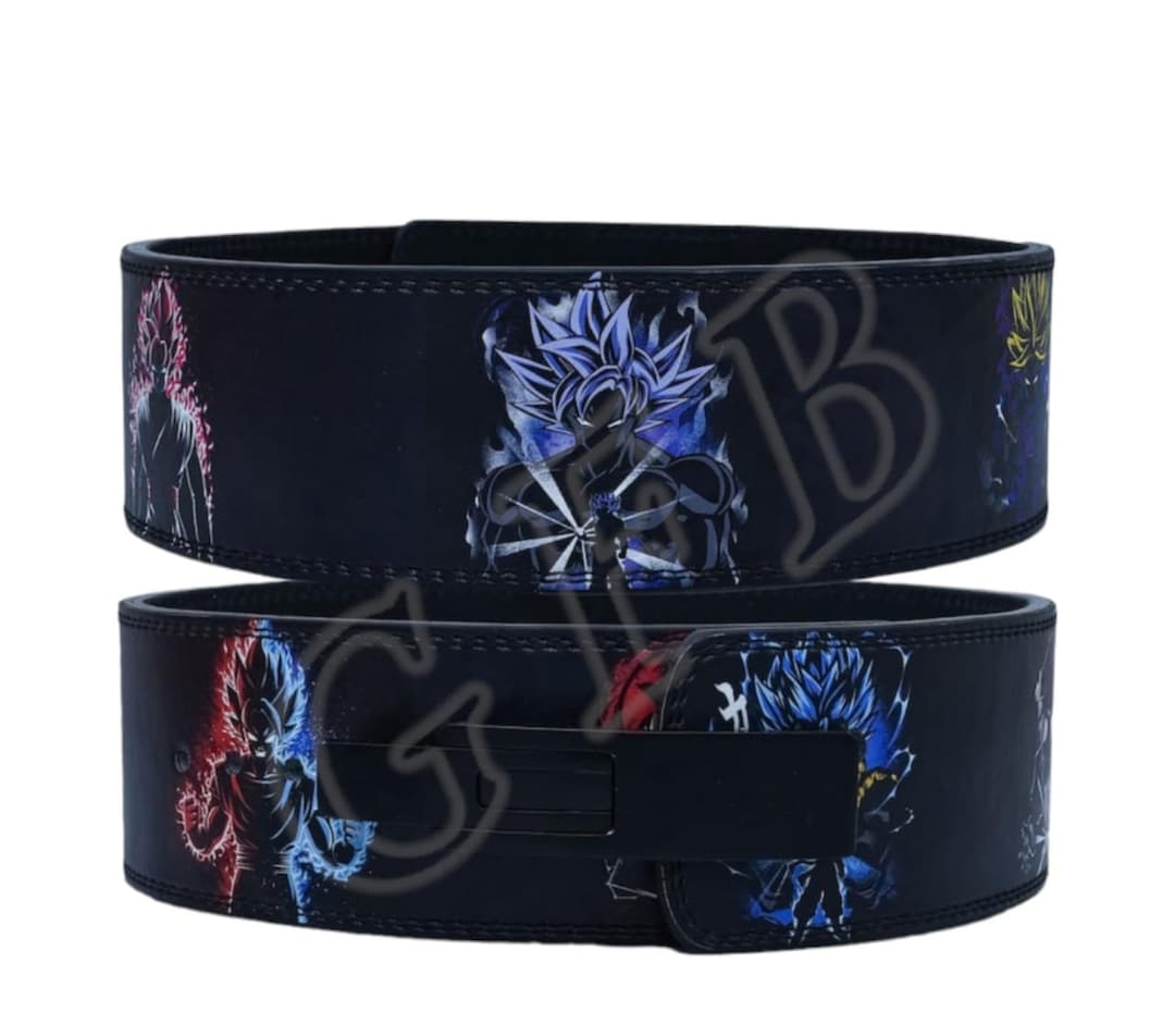 Goku Dragn Bal Z Power Weightlifting Nubuck Leather Lever Belt 4" Wide ...