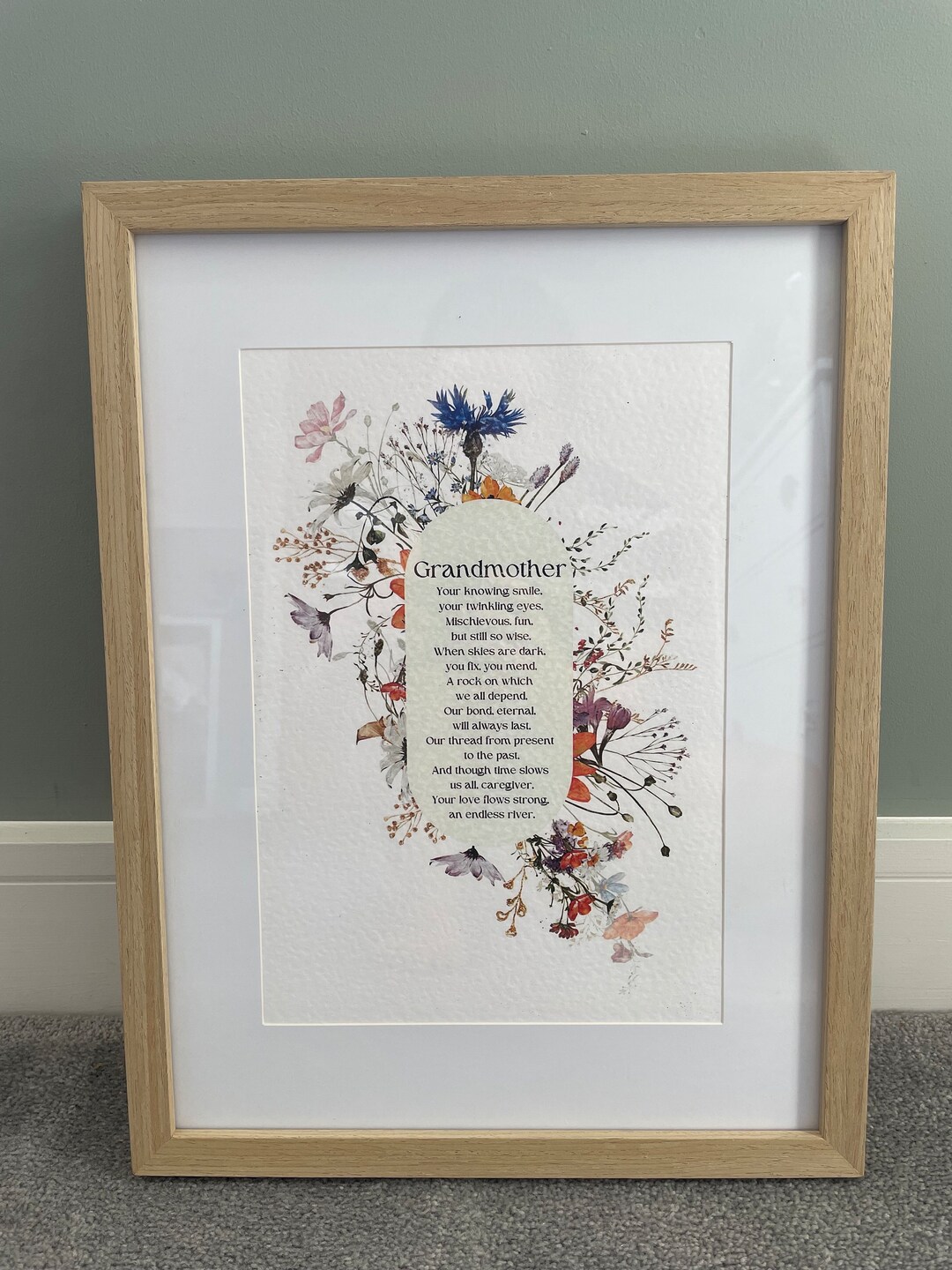 Personalised Grandmother, Nana, Nanny, Gran, Grandparent, Grandma Poem ...