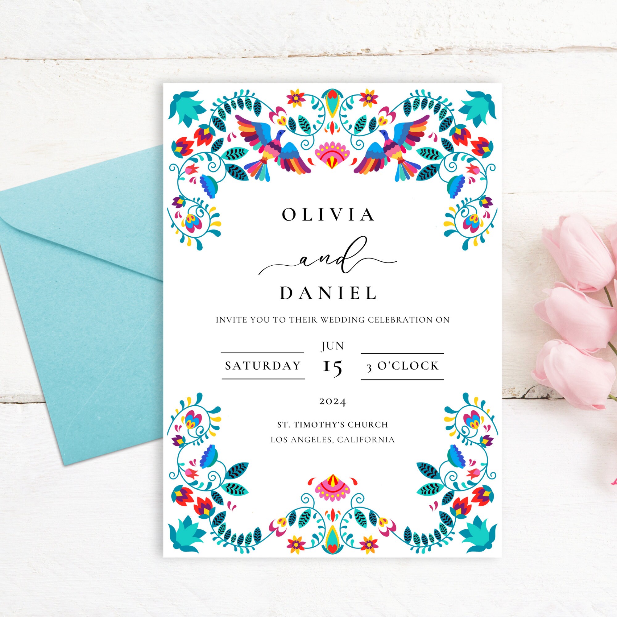 Mexican Wedding Invitation, Mexican Wedding Theme, Otomi Wedding ...