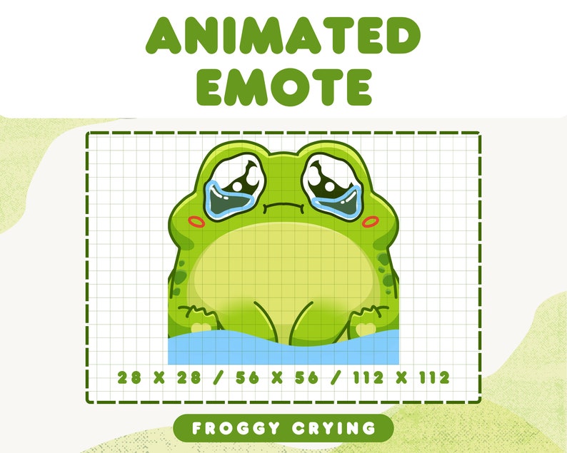 Animated Frog Crying / Teary Eyed Emote Cute Chibi / Emote for Streamer ...
