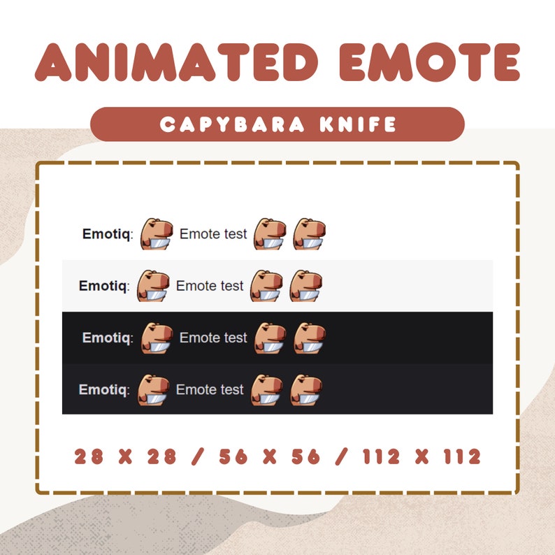 Animated Cute Mad Angry Capybara Stabbing Knife Emote / Twitch, Youtube ...