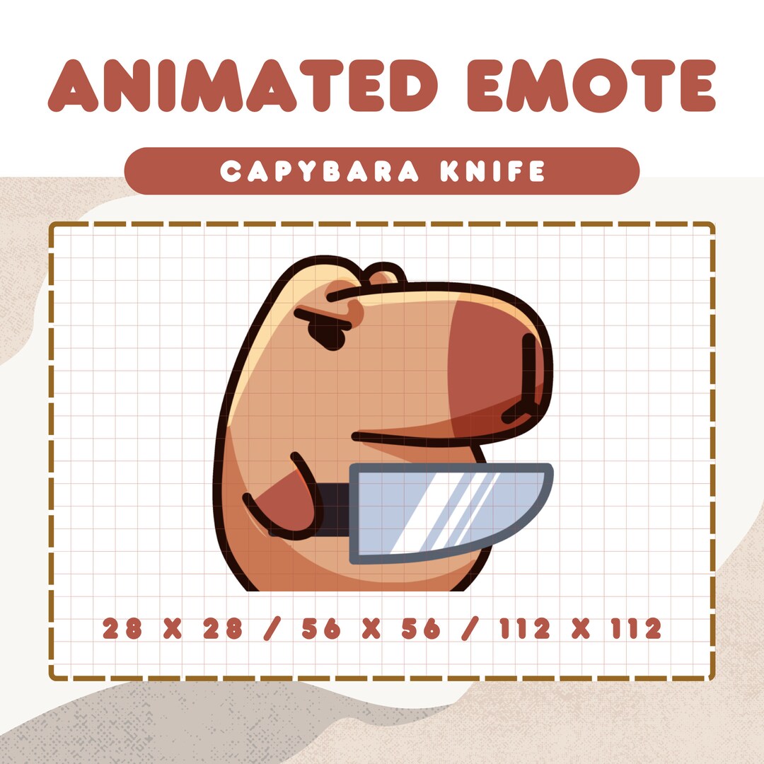 Animated Cute Mad Angry Capybara Stabbing Knife Emote / Twitch, Youtube ...