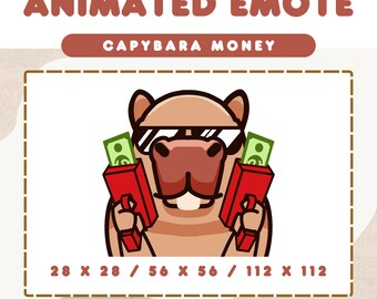 Animated Emote Cute and Adorable Capybara Getting Pressed on the Head Streamer Emote Cartoon ...