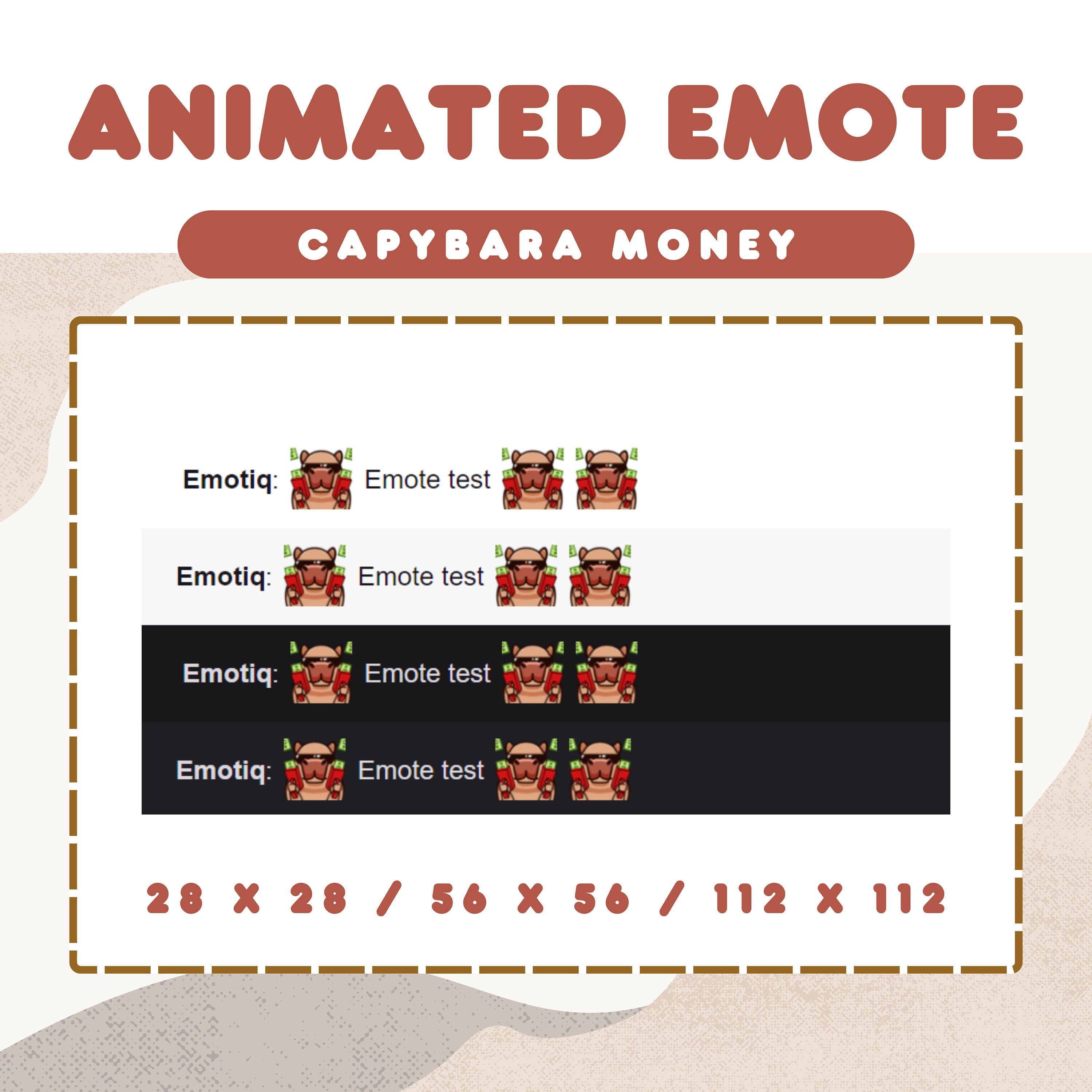 Animated Capybara Money Raining Rich Emote Cute Chibi Kawaii / Emote ...
