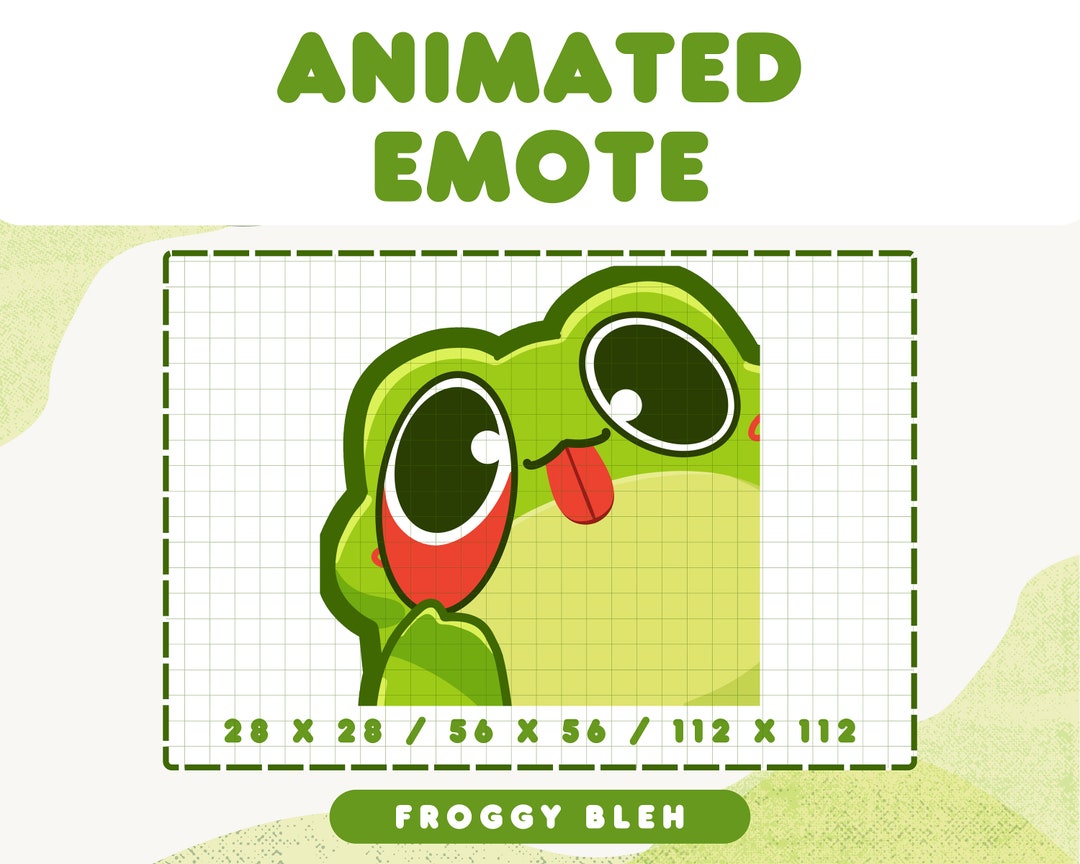 Animated Frog Bleh / Tongue Out Emote Cute Chibi / Emote for Streamer ...