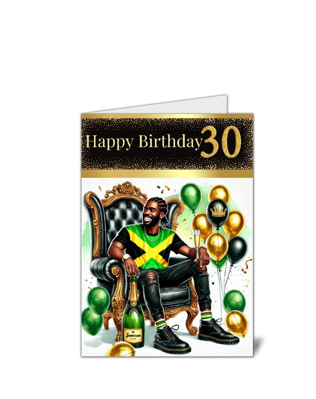 Regal Jamaican King 30th Birthday Card: Afrocentric Celebration - Etsy