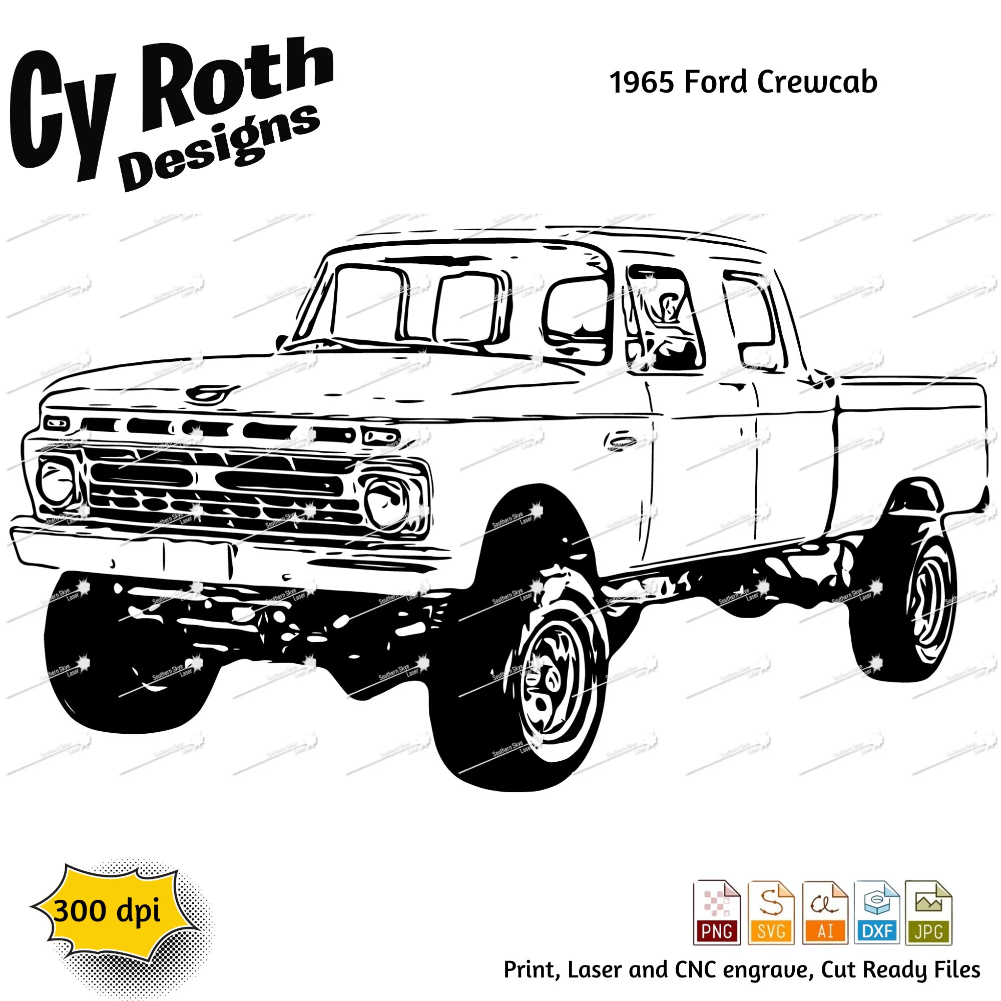 1965 Ford Crewcab Svg Png Jpg Ai Dxf File, Vintage Classic Truck Svg - Etsy