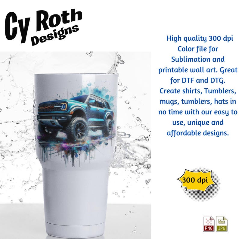2023 Ford Bronco Sublimation Wall Art 20oz Skinny Tumbler PNG JPG File ...