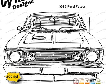 1972 Ford Falcon XA GT SVG | Clipart Classique australienne de muscle ...