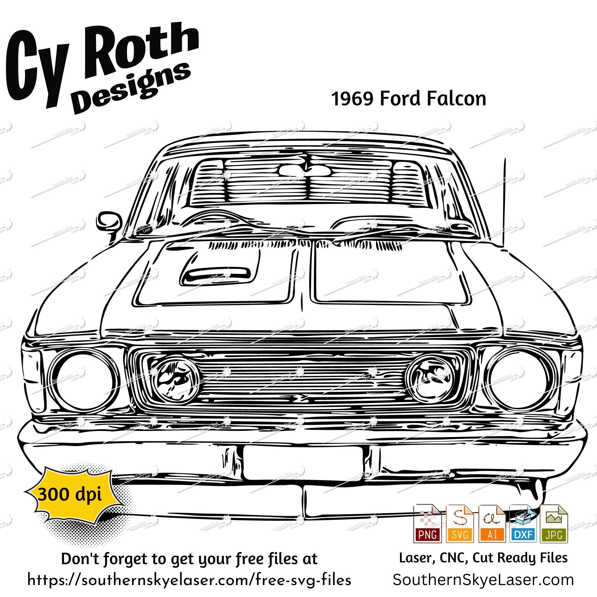 1969 Ford Falcon Svg Png Jpg Ai Dxf Dtf Dtg File - Etsy