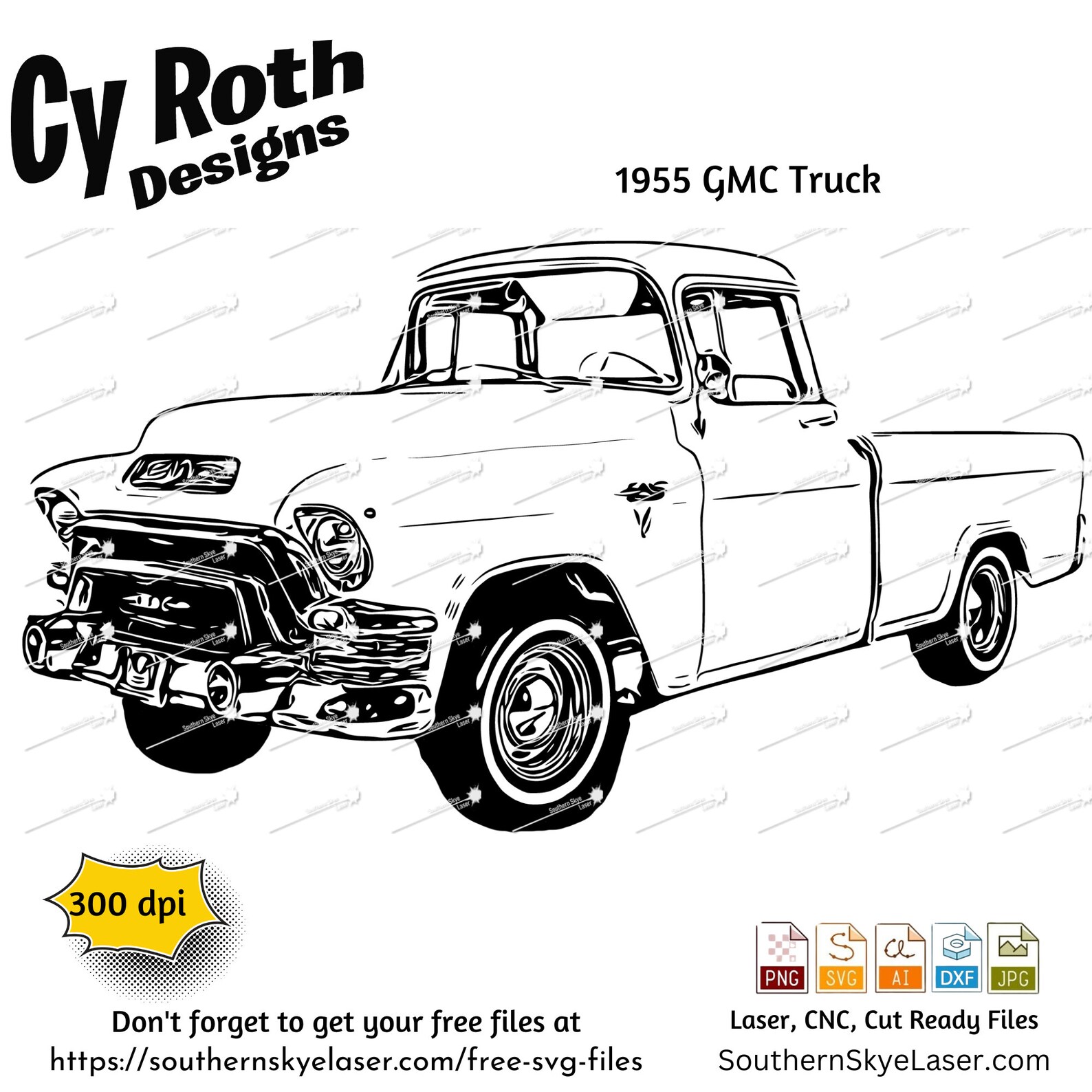 1955 GMC Truck Svg Png Jpg Ai Dxf File - Etsy