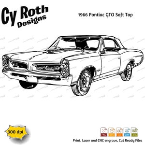 1966 Pontiac GTO Svg Png Jpg Ai Dxf File, Classic, Vintage Car Svg - Etsy