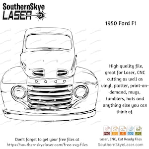 1950 Ford F-1 Truck Svg Png Cut File - Etsy