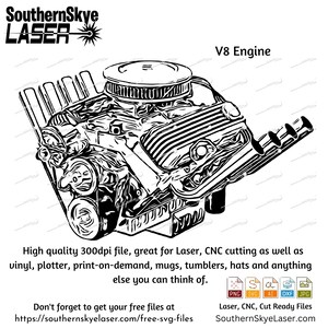 V8 Engine Svg Png Jpg Ai Dxf File - Etsy