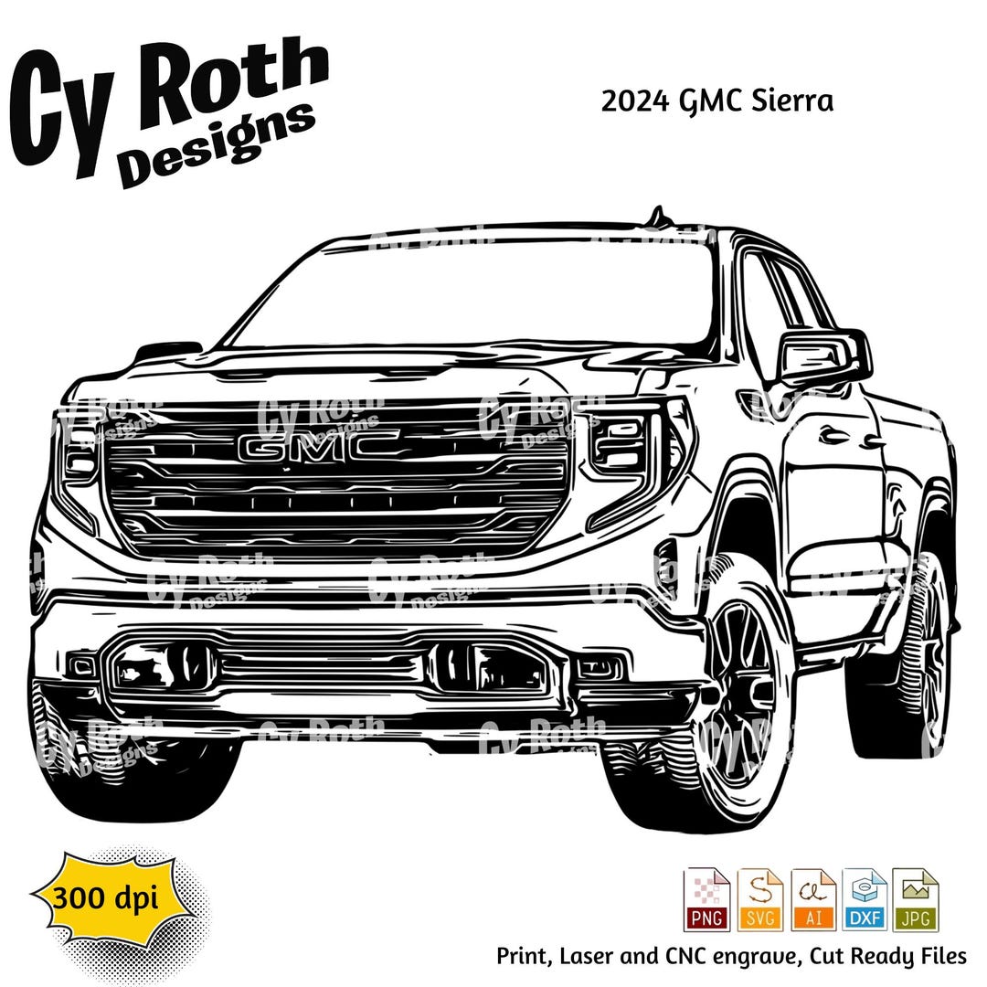 2024 GMC Sierra Pick-up Truck Svg Png Jpg Ai Dxf File - Etsy