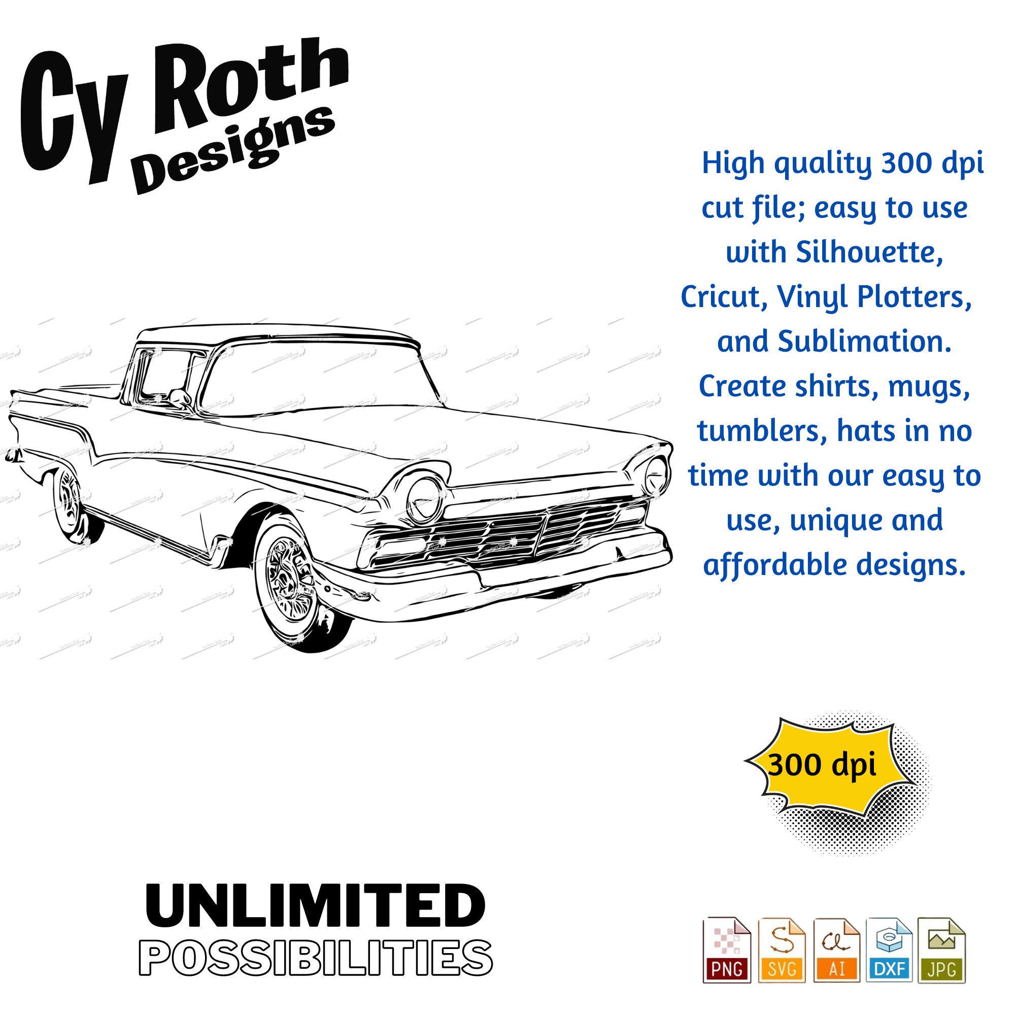 1967 Ford Ranchero Svg Png Jpg Ai Dxf File, Vintage Truck Svg, Classic ...