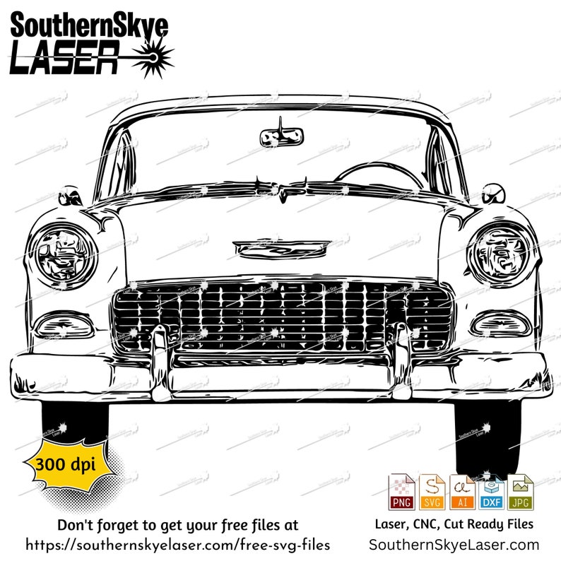 1955 Chevy Bel Air Svg Png Jpg Ai Dxf File - Etsy