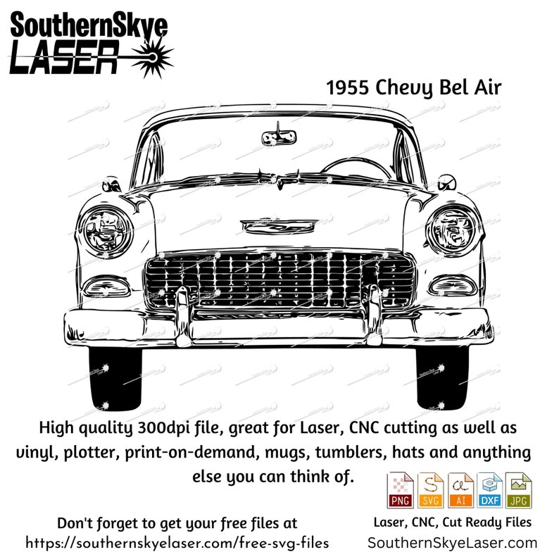 1955 Chevy Bel Air Svg Png Jpg Ai Dxf File - Etsy