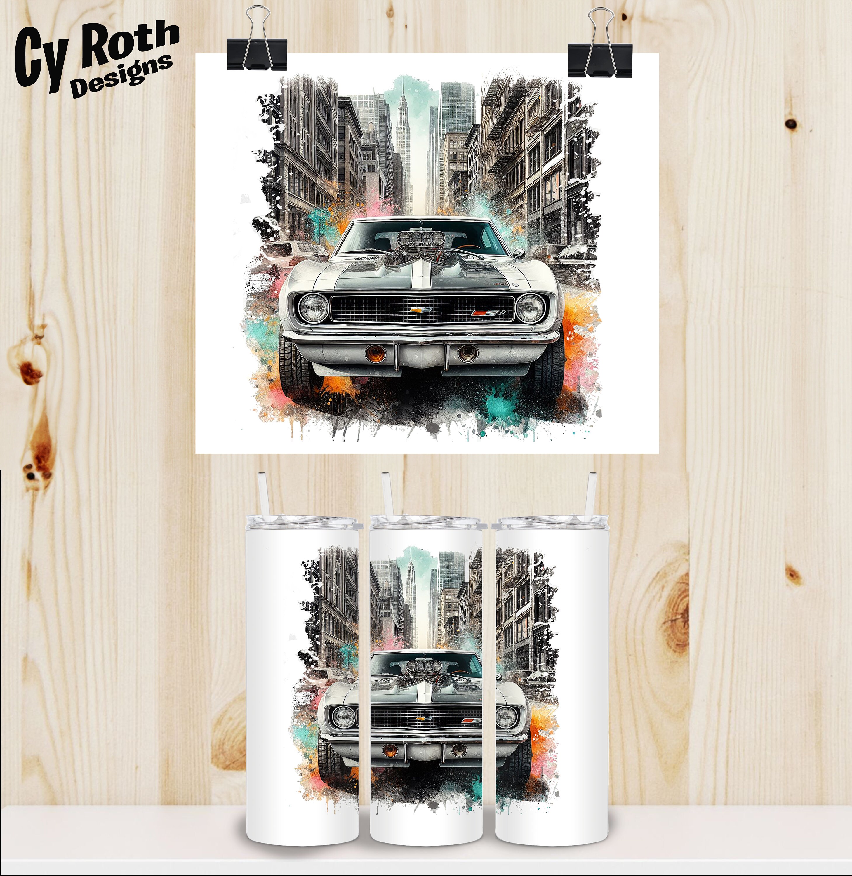 1967 Chevy Camaro Wall Art: Sublimation Print File + Tumbler (digital ...
