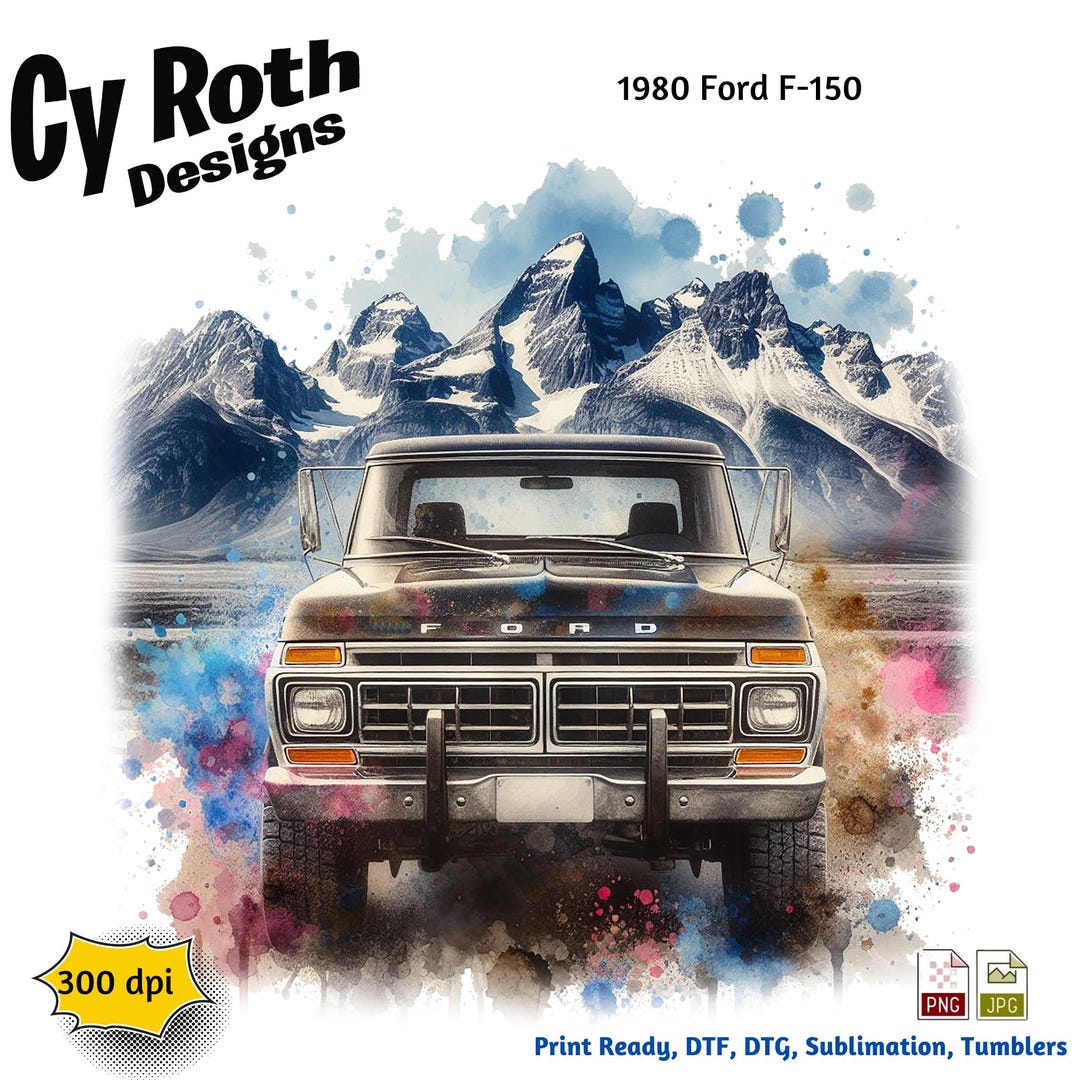 1980 Ford F-350 Color Sublimation DTF DTG Print File and BONUS Tumbler ...