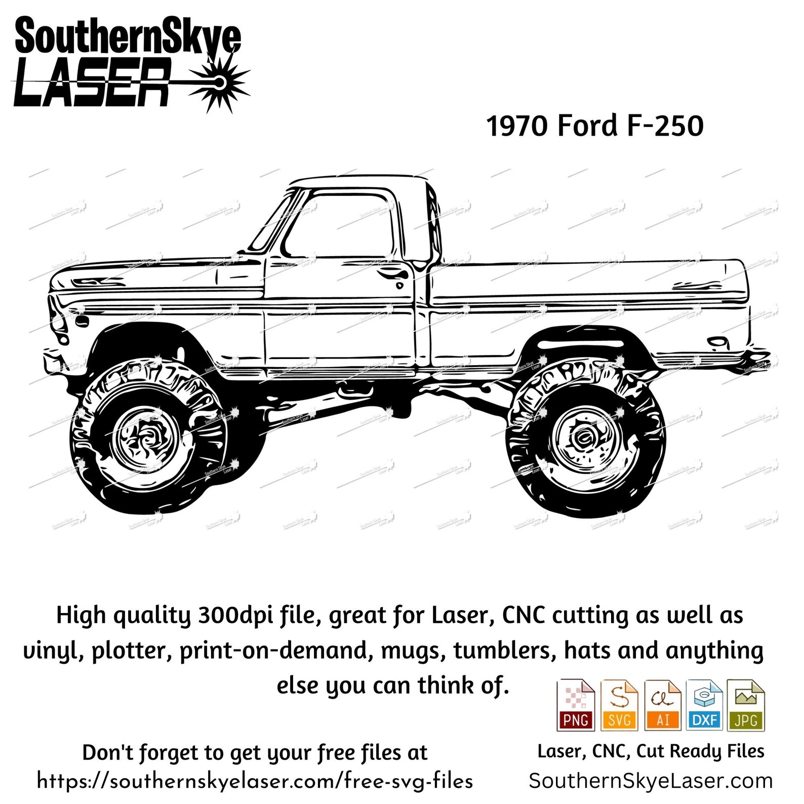 1970 Ford F-250 Svg Png Jpg Ai Dxf File - Etsy