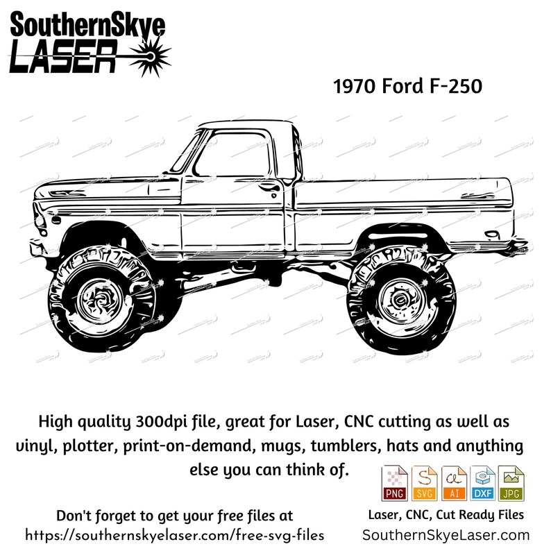 1970 Ford F-250 Svg Png Jpg Ai Dxf File - Etsy