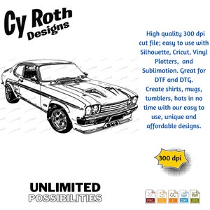 1970 Ford Capri SVG: Classic Car Vector Files (digital Download) - Etsy