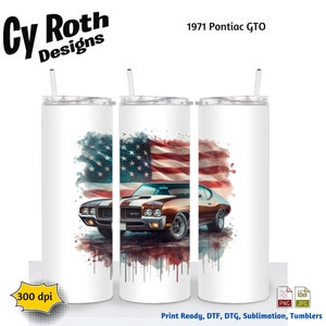 1971 Pontiac GTO Sublimation, Dtf DTG Print File, T-shirt Transfer ...