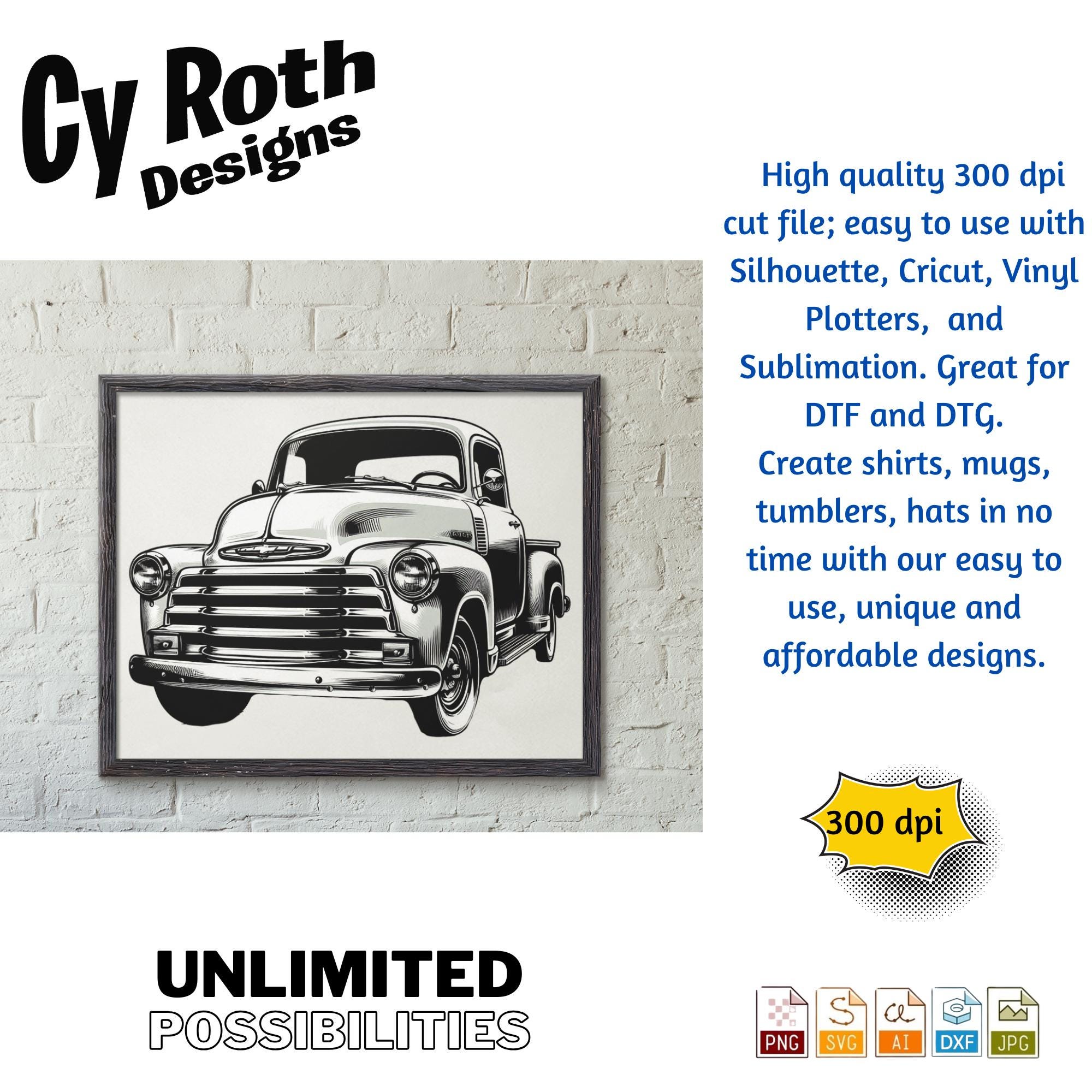 1954 Chevy Truck Svg Png Jpg Ai Dxf File, Classic Car Svg - Etsy
