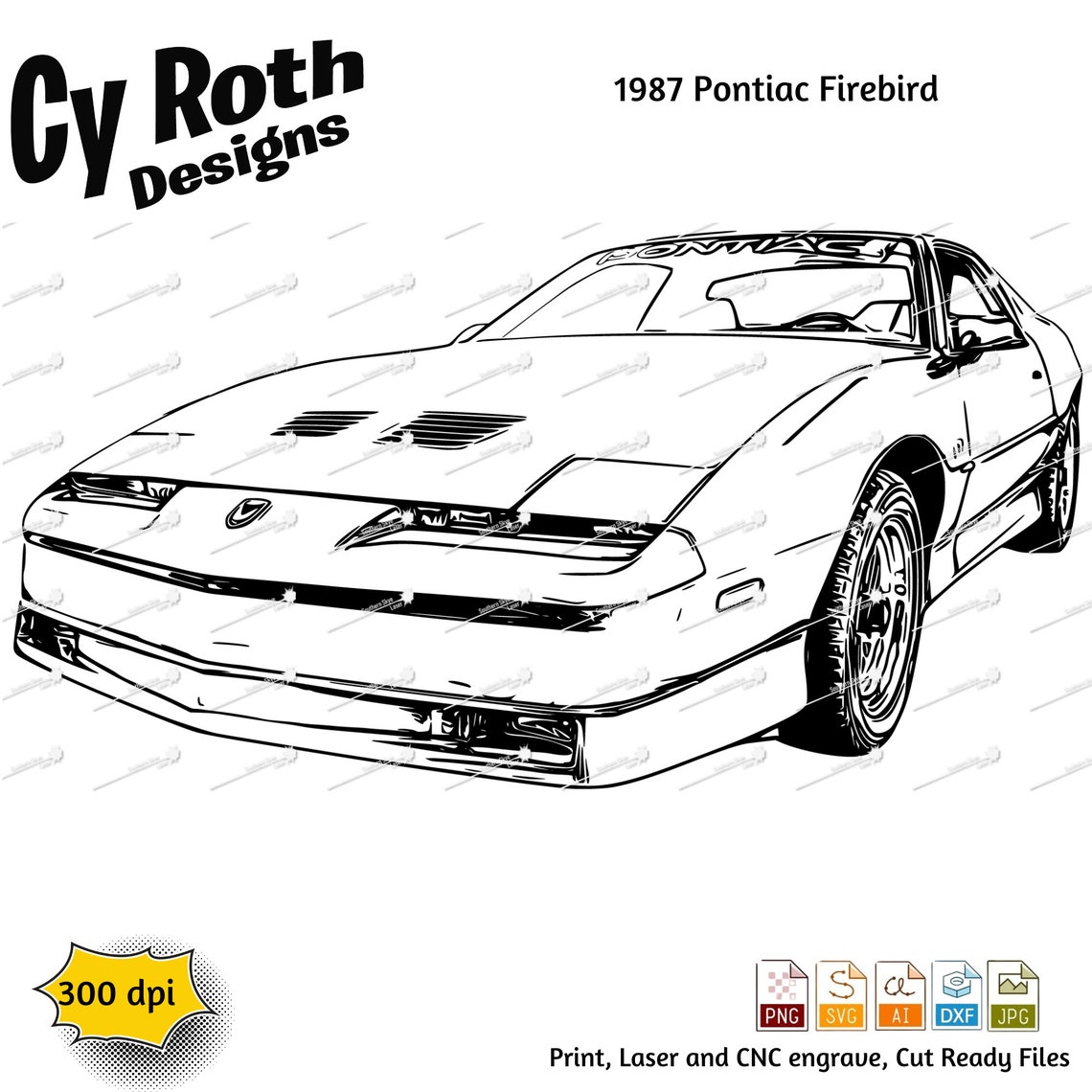 1987 Pontiac Firebird Svg Png Jpg Ai Dxf File, Classic Car Svg - Etsy