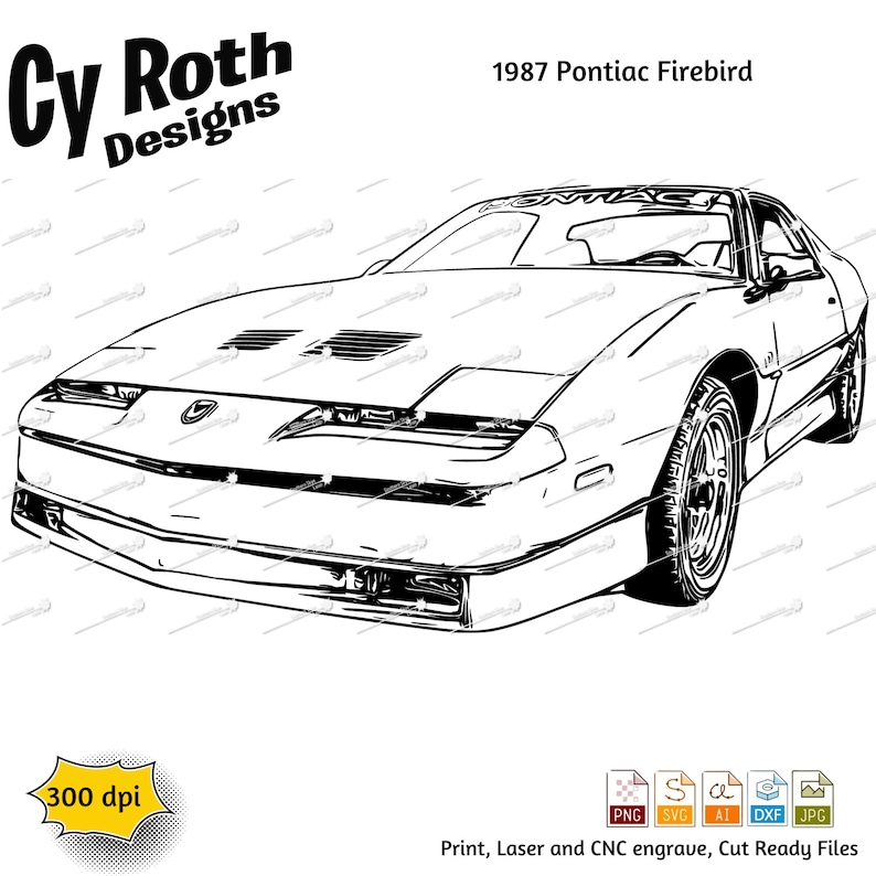 1987 Pontiac Firebird Svg Png Jpg Ai Dxf File, Classic Car Svg - Etsy