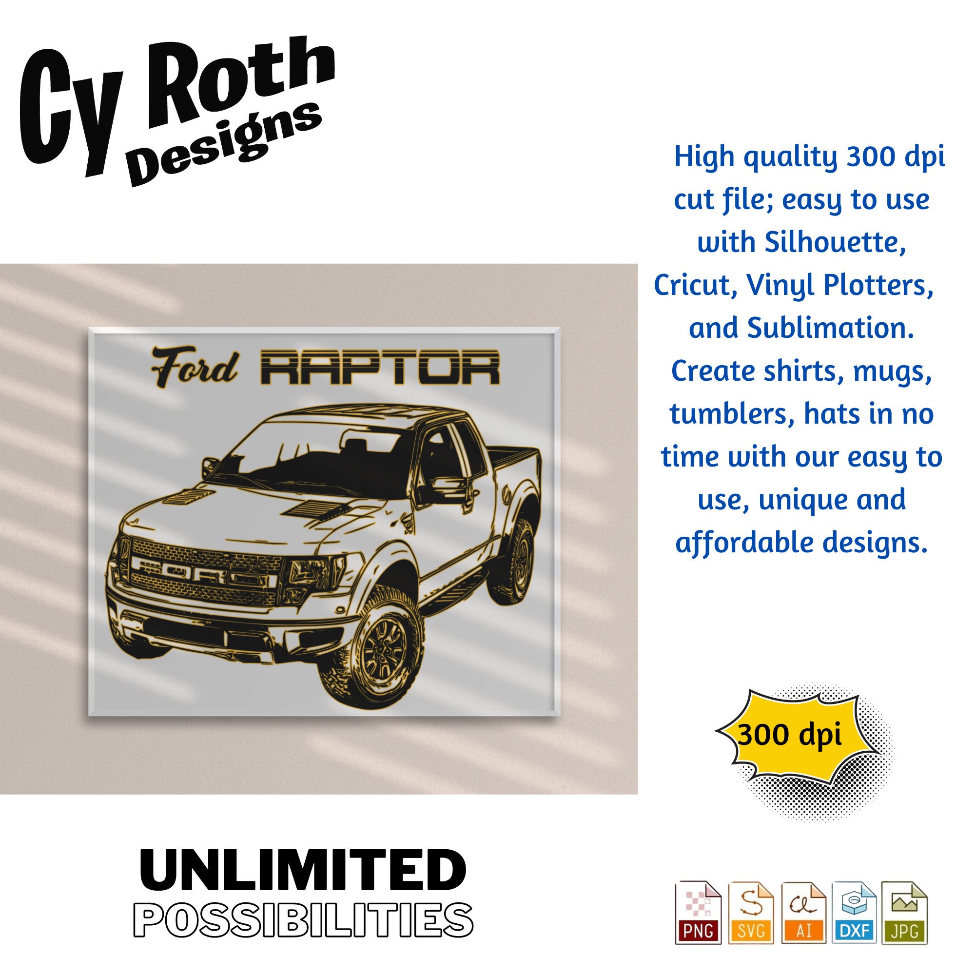 2009 Ford Raptor Svg Png Jpg Ai Dxf File, Truck Svg, 4x4 Svg - Etsy