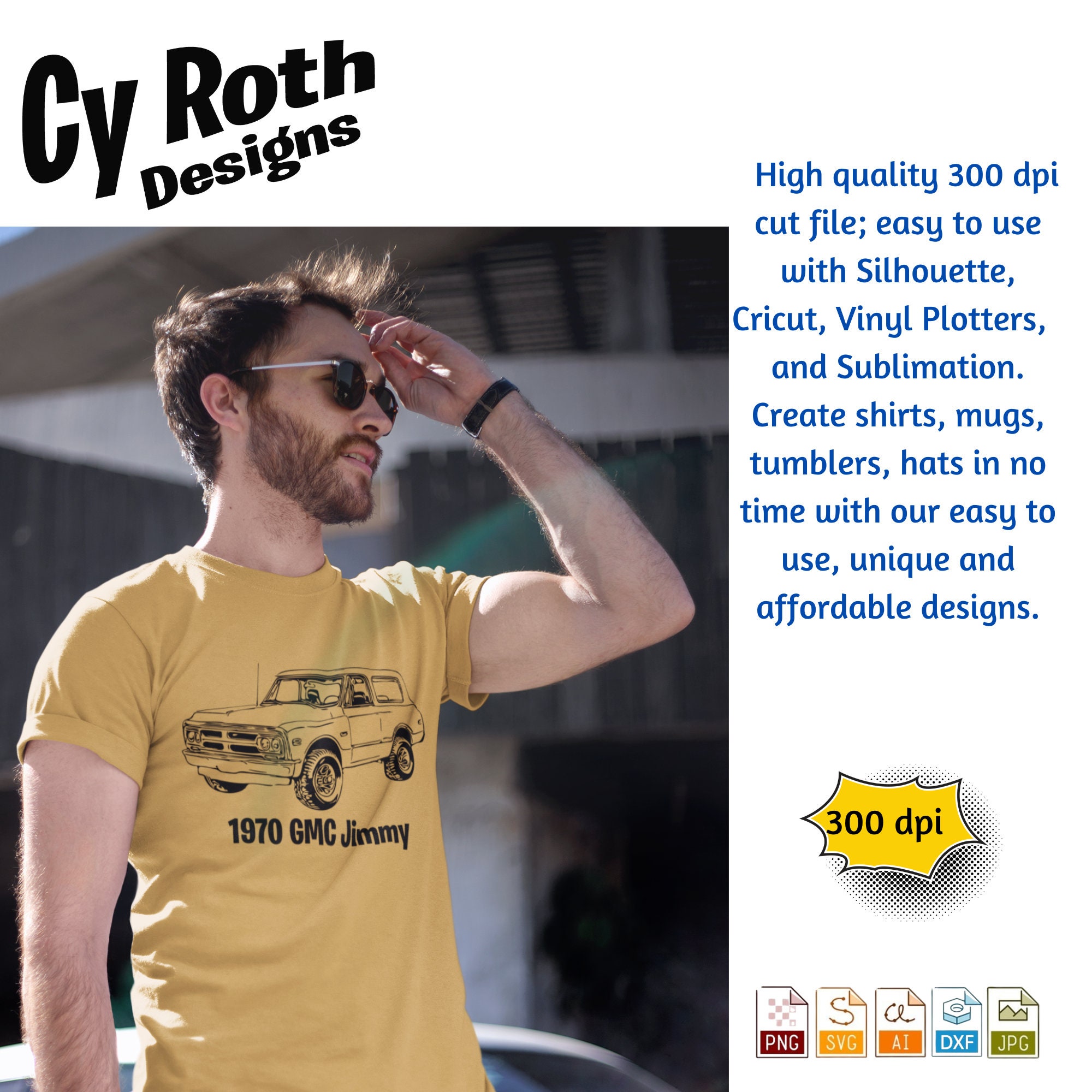 1970 GMC Jimmy Svg Png Jpg Ai Dxf File, Classic Car Svg, Classic Truck ...