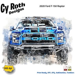 2020 Ford F-150 Raptor Sublimation Dtf DTG Print File and BONUS Tumbler ...