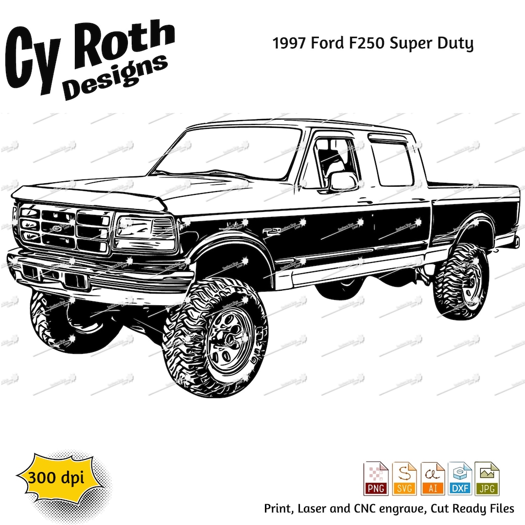 1997 Ford F-250 Super Duty Svg Png Jpg Ai Dxf File - Etsy