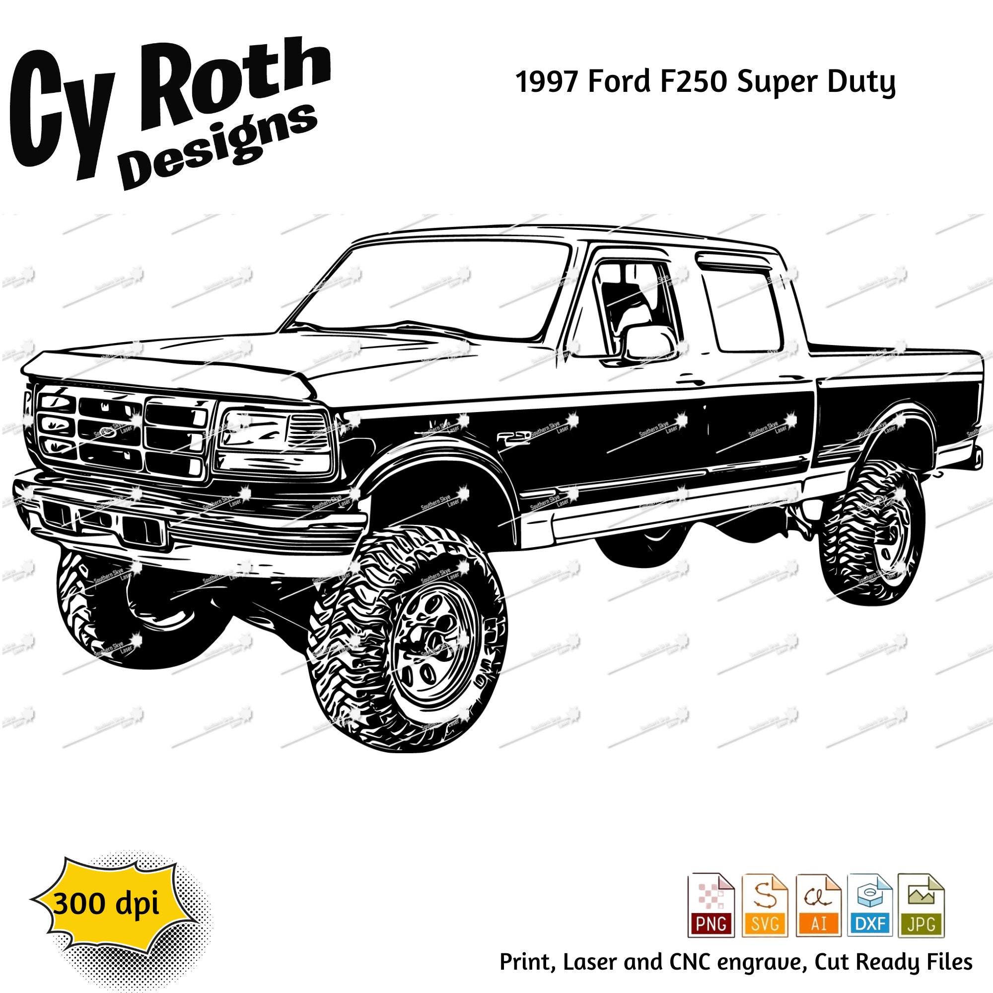 1997 Ford F-250 Super Duty Svg Png Jpg Ai Dxf File - Etsy