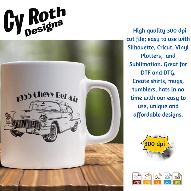1955 Chevy Bel Air Svg Png Jpg Ai Dxf File, Classic Car Svg - Etsy
