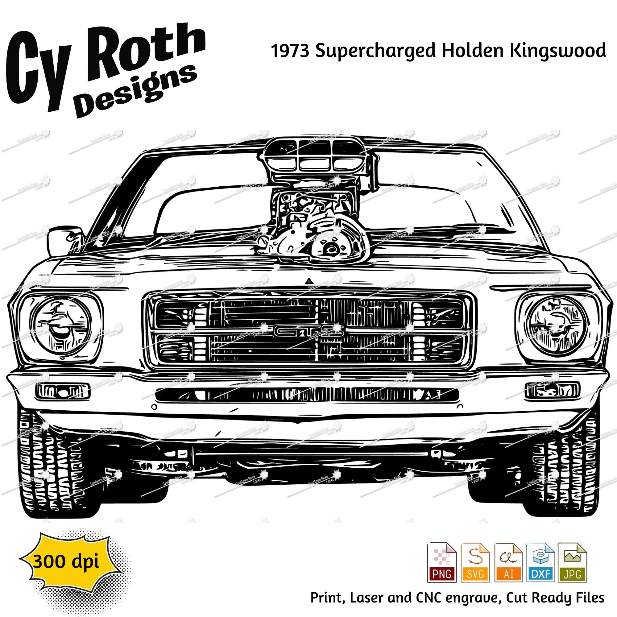 1973 Holden Kingswood Svg Png Jpg Ai Dxf File, Classic Car Svg, Vintage ...