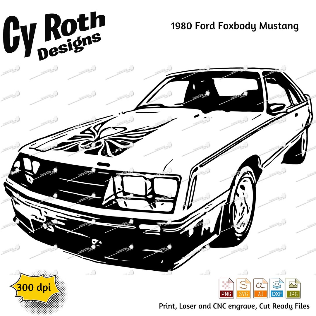 1980 Foxbody Mustang Svg Png Jpg Ai Dxf File, Classic Car Svg - Etsy