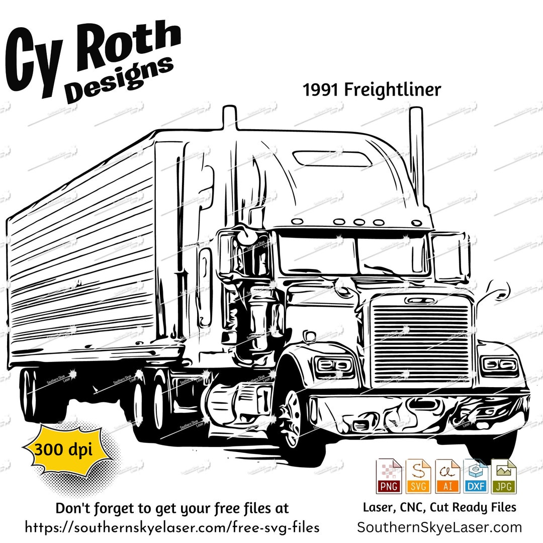 1991 Freightliner Svg Png Jpg Ai Dxf Dtf Cut Print File - Etsy