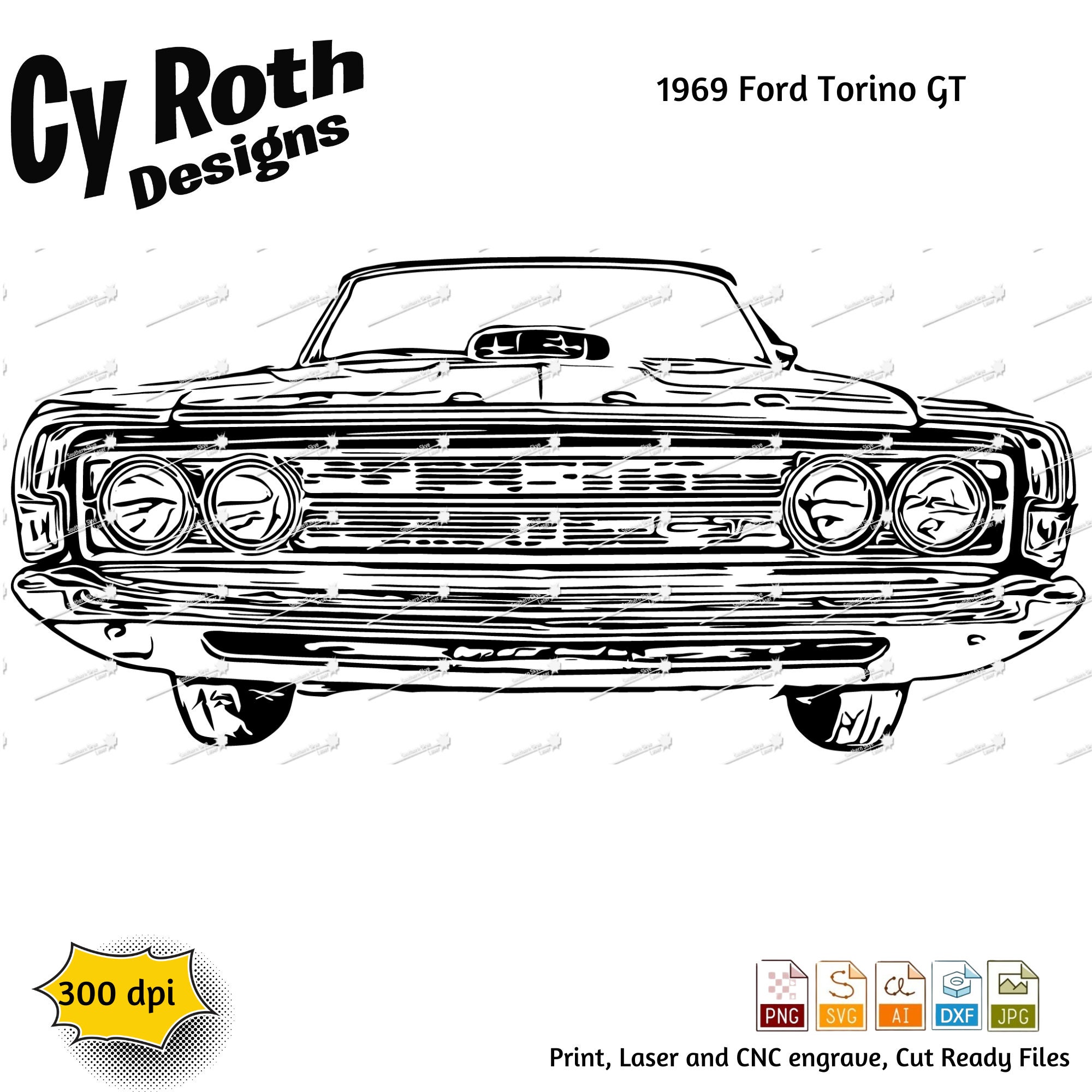 1969 Ford Torino GT Svg Png Jpg Ai Dxf File Classic Car Svg - Etsy